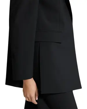 Theory Wool Blend Relaxed Slash Blazer - Black