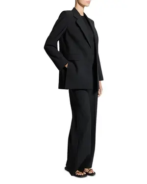 Theory Wool Blend Relaxed Slash Blazer - Black