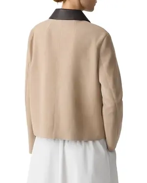 Theory Boxy Suede Jacket - Tan