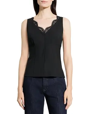 Theory Lace Trim Tailored Top