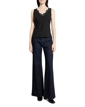 Theory Lace Trim Tailored Top