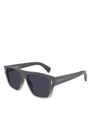 Alexander McQueen Rectangular Sunglasses, 55mm - Grey/blue