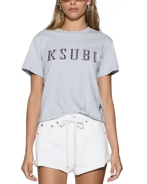 Ksubi Plaid Shrunken Tee - Grey