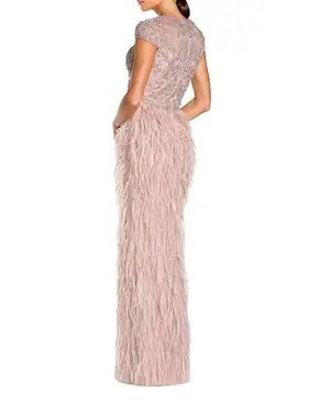 Mac Duggal Embellished Feather Gown