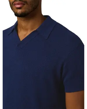 Joe's Jeans Knit Textured Pullover Polo - French Navy