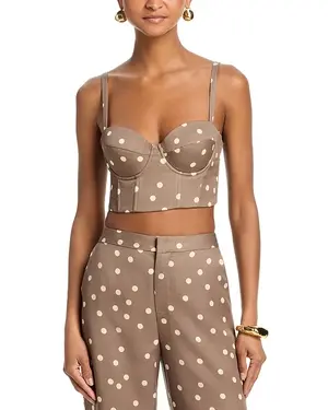 L'Agence Sonya Bralette - Cardamom/ecru Polka Dot