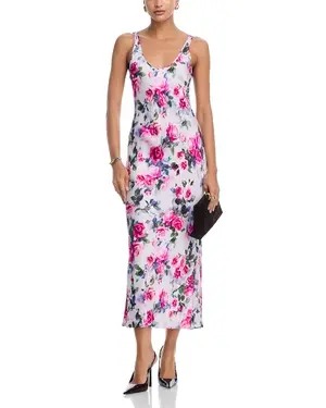 L'Agence Floral Print Tank Dress - Pink Multi