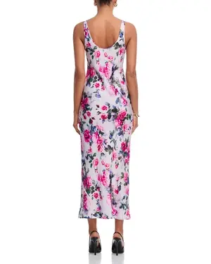 L'Agence Floral Print Tank Dress - Pink Multi