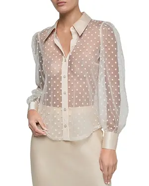 L'Agence Sophie Long Sleeve Blouse - Ecru