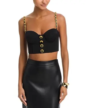 L'Agence Sophia Chain Bralette - Black