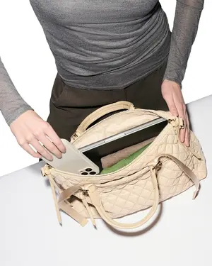 Mz Wallace Park Medium Quilted Satchel