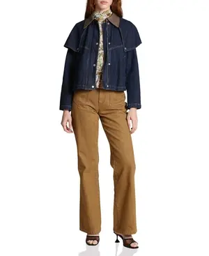 Avec Les Filles Cropped Cape Jacket
