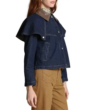 Avec Les Filles Cropped Cape Jacket