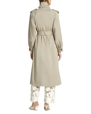 Avec Les Filles Funnel Neck Maxi Trench Jacket