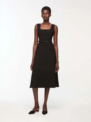 EMILIA WICKSTEAD Petra Dress In Wool Crepe - Black