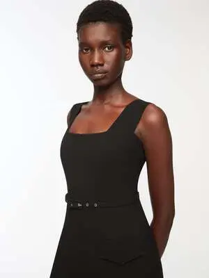 EMILIA WICKSTEAD Petra Dress In Wool Crepe - Black