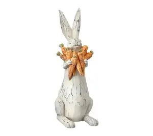 RC HOME DECOR 17.5' Easter Bunny Figurine Holdi Ng Carrots - One-color