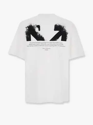 Off White Cotton Tshirt With Frontal Logo