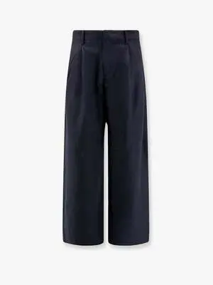 TONYWACK Loose Fit Cotton Trousers - Blue