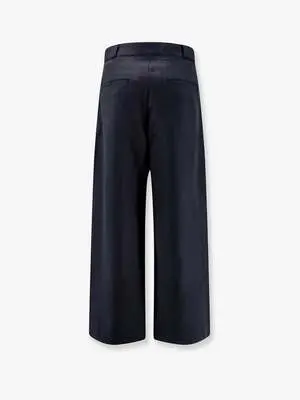 TONYWACK Loose Fit Cotton Wide Leg Pants - Blue