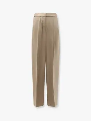 Max Mara Mxepalanca Silk Trousers - Beige