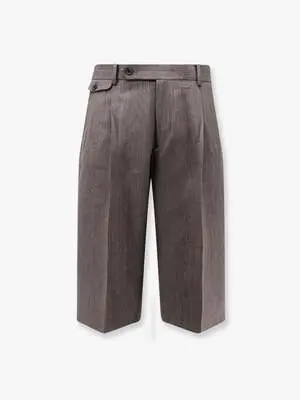 TONYWACK Wool Blend Bermuda Shorts With Frontal Princes - Grey