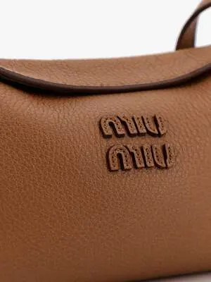 Miu Miu Leather Shoulder Bag With Logo