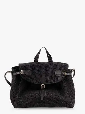IBELIV Alpha Raffia Shoulder Bag - Black