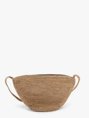 IBELIV Luna Raffia Crossbody Bag - Beige