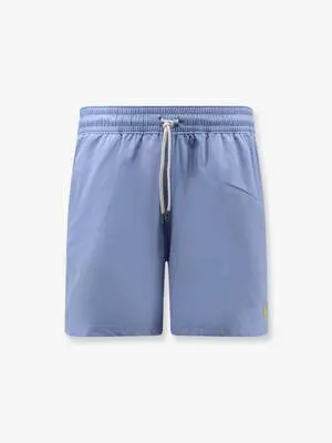Polo Ralph Lauren Nylon Swim Trunks With Embroidered Logo - Blue