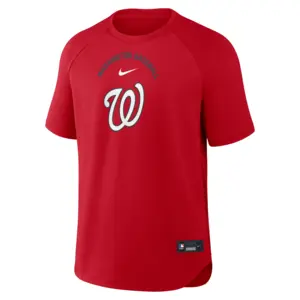 Nike Washington Nationals Authentic Collection Batting Practice Pregame Mlb Top - Red