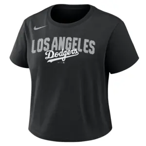 Nike Los Angeles Dodgers Mlb Cropped T-shirt - Black
