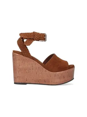 JIMMY CHOO Wedge Sandals "jori 100 - Brown