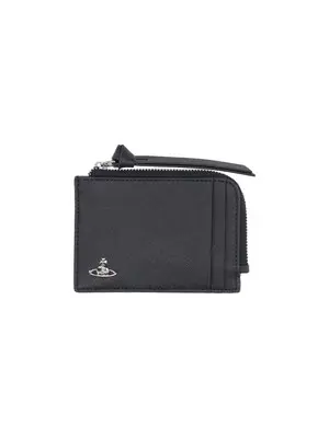 VIVIENNE WESTWOOD Orb' Zip Card Holder - Black