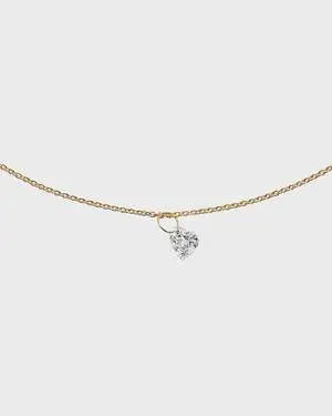CBYC Necklace Floating Diamond Heart - Gold