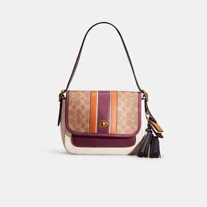 COACH Upcrafted Rambler Crossbody With Varsity Stripe - Brass/chalk Multi