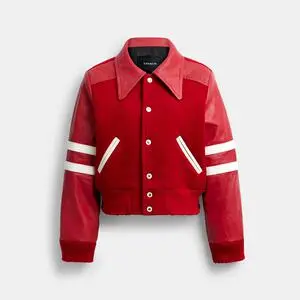 COACH Buy Now Stripe Wool Varsity Jacket