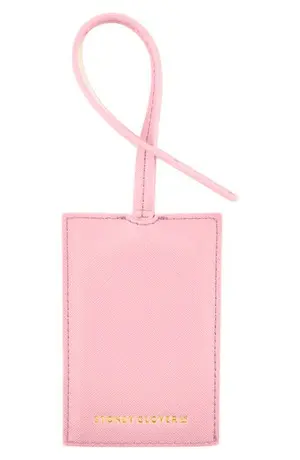 Stoney Clover Lane Textured Faux Leather Luggage Tag Flamingo