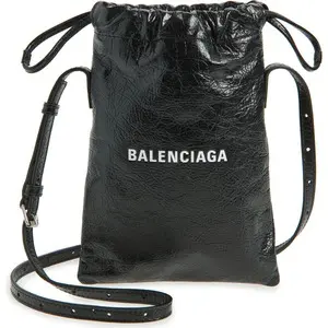Balenciaga Shopper Phone Holder - 1090 Black/l White