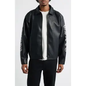 SANTO STUDIO Faux Leather Jacket - Black Fade