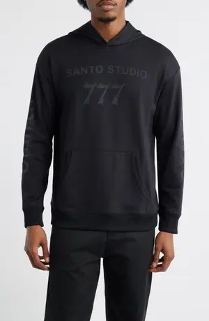 SANTO STUDIO Tempo 777 Comfort Fleece Graphic Hoodie - Black