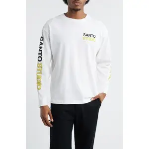 SANTO STUDIO Thoughts Become Things Long Sleeve Graphic T-shirt - White