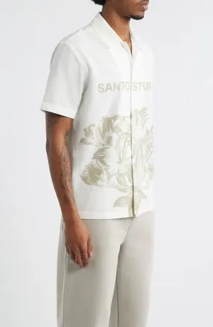 SANTO STUDIO Flower Graphic Button-up Shirt