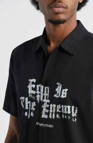 SANTO STUDIO Diego Lopes Editionego Is The Enemy Button-up Shirt