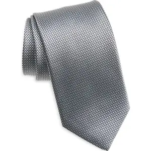 David Donahue Stripe Silk Tie Pearl