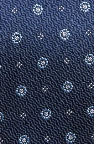 David Donahue Patterned Italian-silk Jacquard Neck Tie - Navy