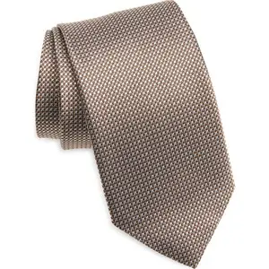 David Donahue Jacquard Silk Neck Tie - Cocoa
