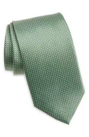 David Donahue Jacquard Silk Neck Tie - Green