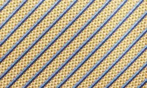 David Donahue Stripe Silk Neck Tie - Gold