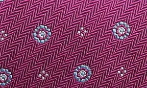 David Donahue Jacquard Silk Neck Tie - Berry